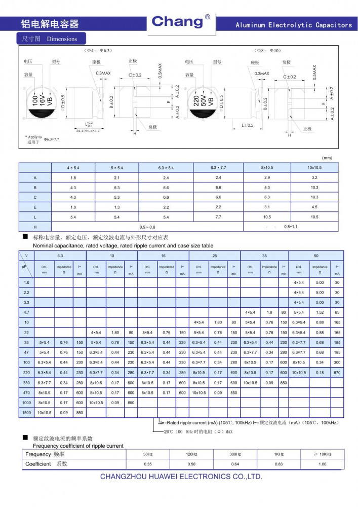 HWE VB series technical document page 2