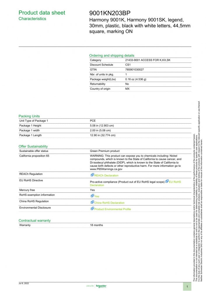 9001KN203BP product document preview