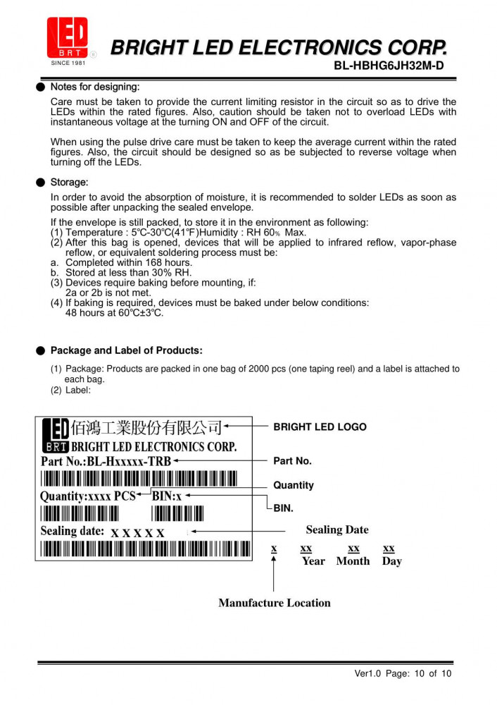 BL-HBHG6JH32M-D datasheet page 9