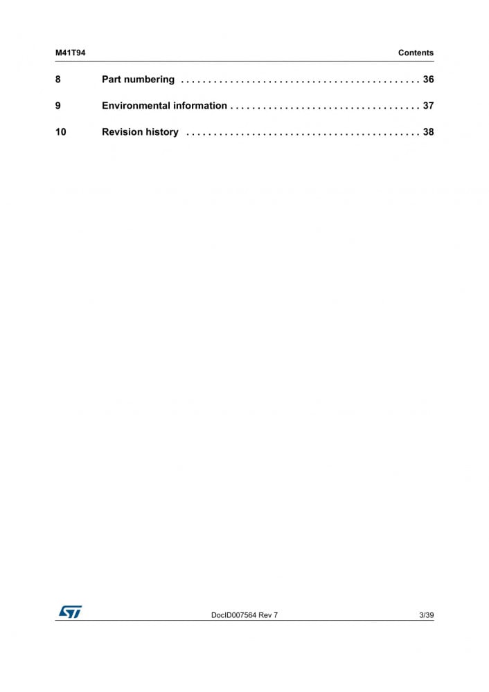 M41T94MH6F datasheet page 3