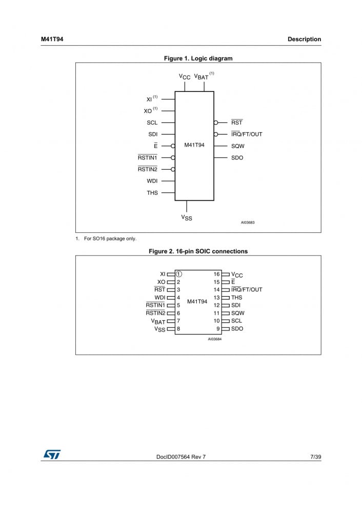 M41T94MH6F datasheet page 7