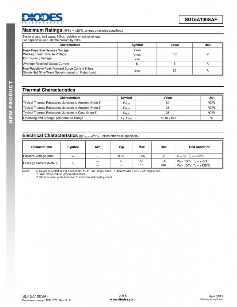 SDT5A100SAF-13 datasheet page 2
