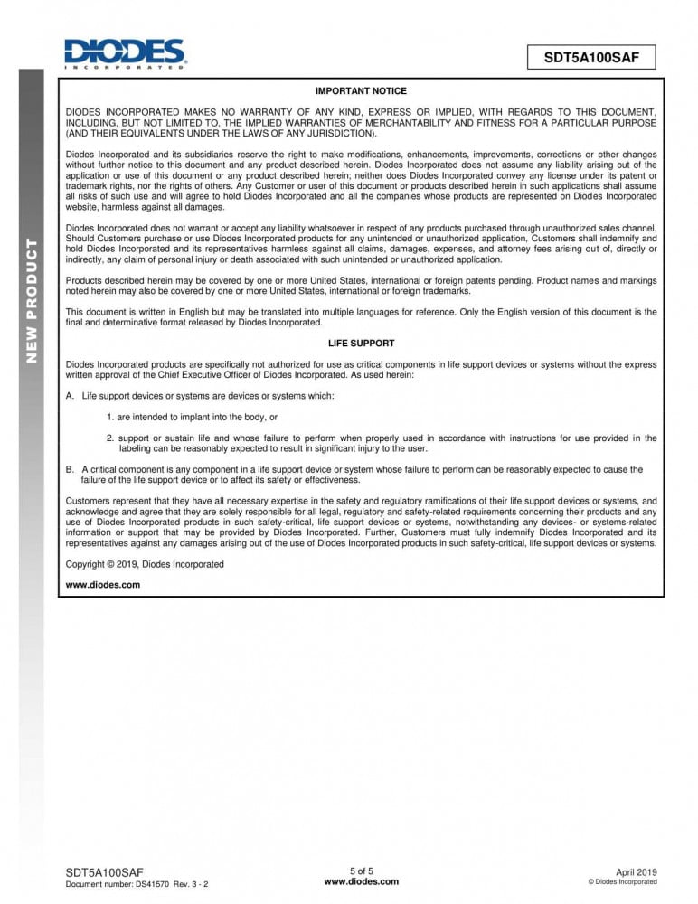 SDT5A100SAF-13 datasheet page 5