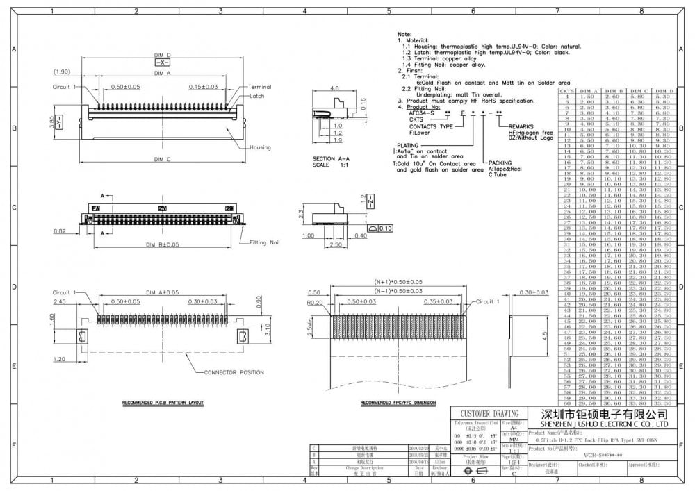 JUSHUO AFC34-S40FIA-00 customer drawing page 1