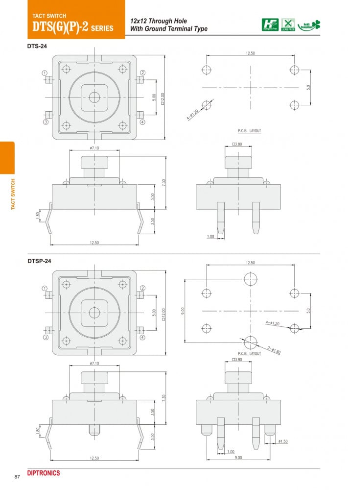 DTS-24N-V-B technical document page 2