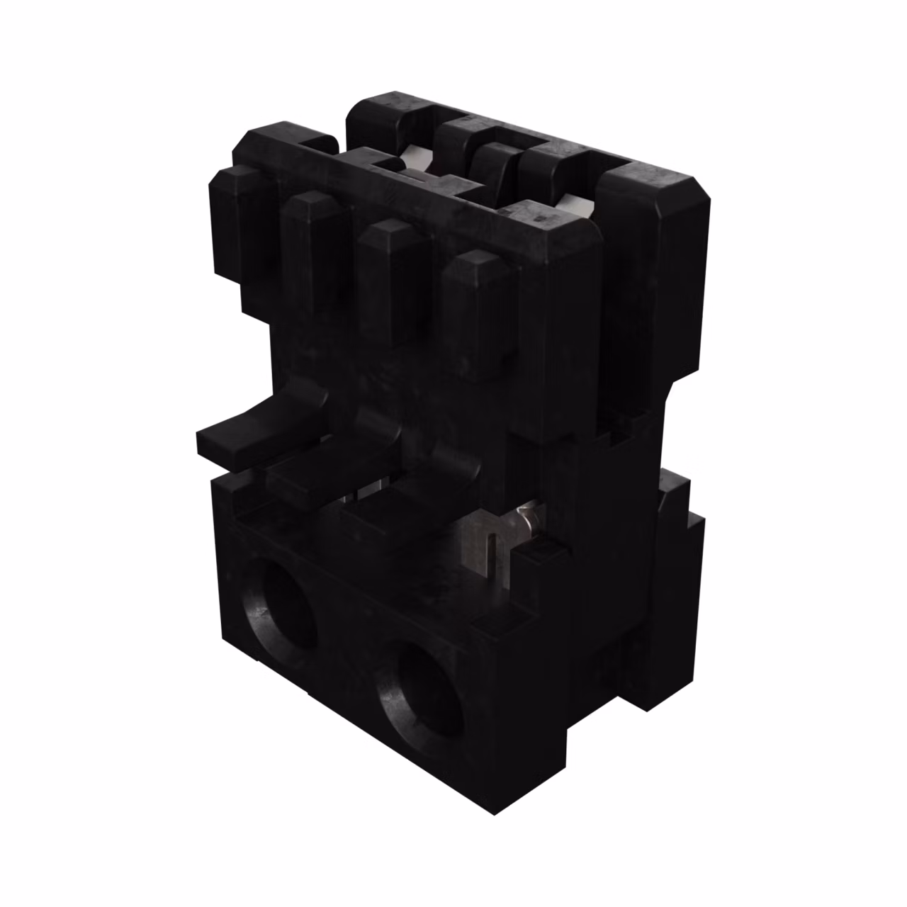 5.00mm R-Power RAST Female Connector, 10.0A, Tin Plated, 2 Circuits, UL94-V0, Dual Row Coding Keys, Fully Coded, Open End Walls, Latch Between Circuit 1 &2, Black for sale