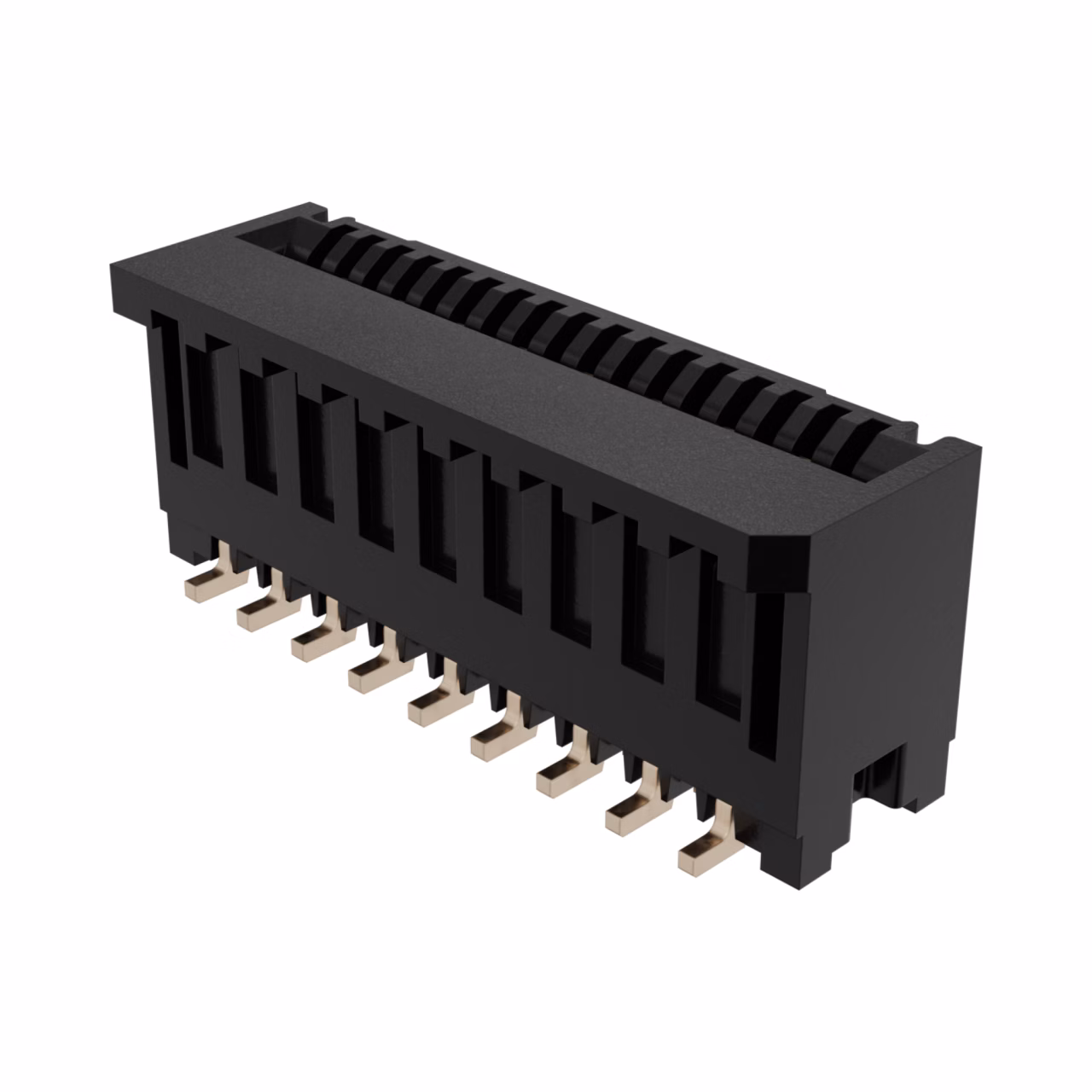 Easy-On FFC/FPC Connector, 0.50mm Pitch, Surface Mount, Vertical, Non-ZIF, Reverse Footprint, Tin Bismuth Plating, Long Terminal Type, Black, 17 Circuits for sale