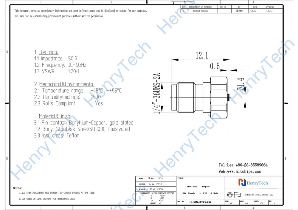 HL-SMA/IPEX5-KJG technical document preview
