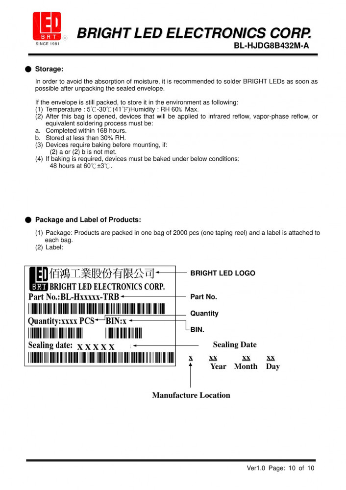 BL-HJDG8B432M-A datasheet page 9
