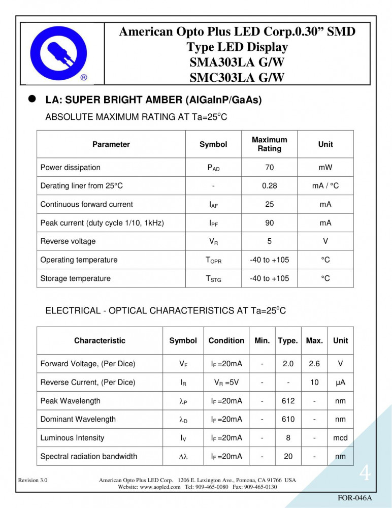 SMC303LA technical document page 4