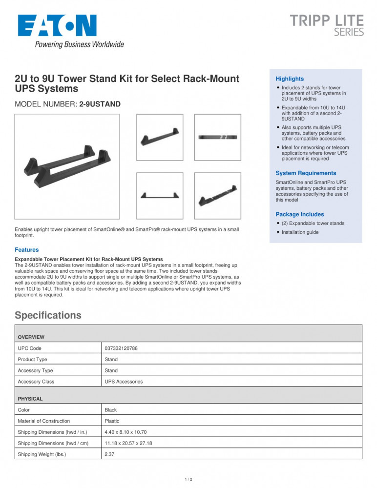 2-9USTAND product document image, page 1