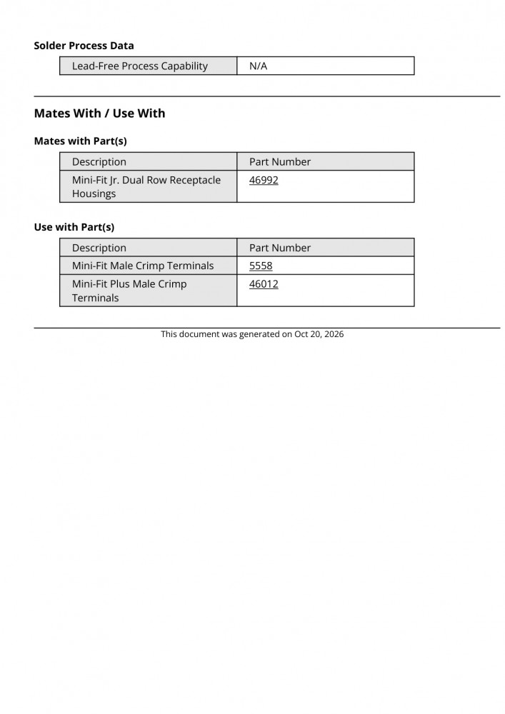 Technical document page 3 for MOLEX 469930210