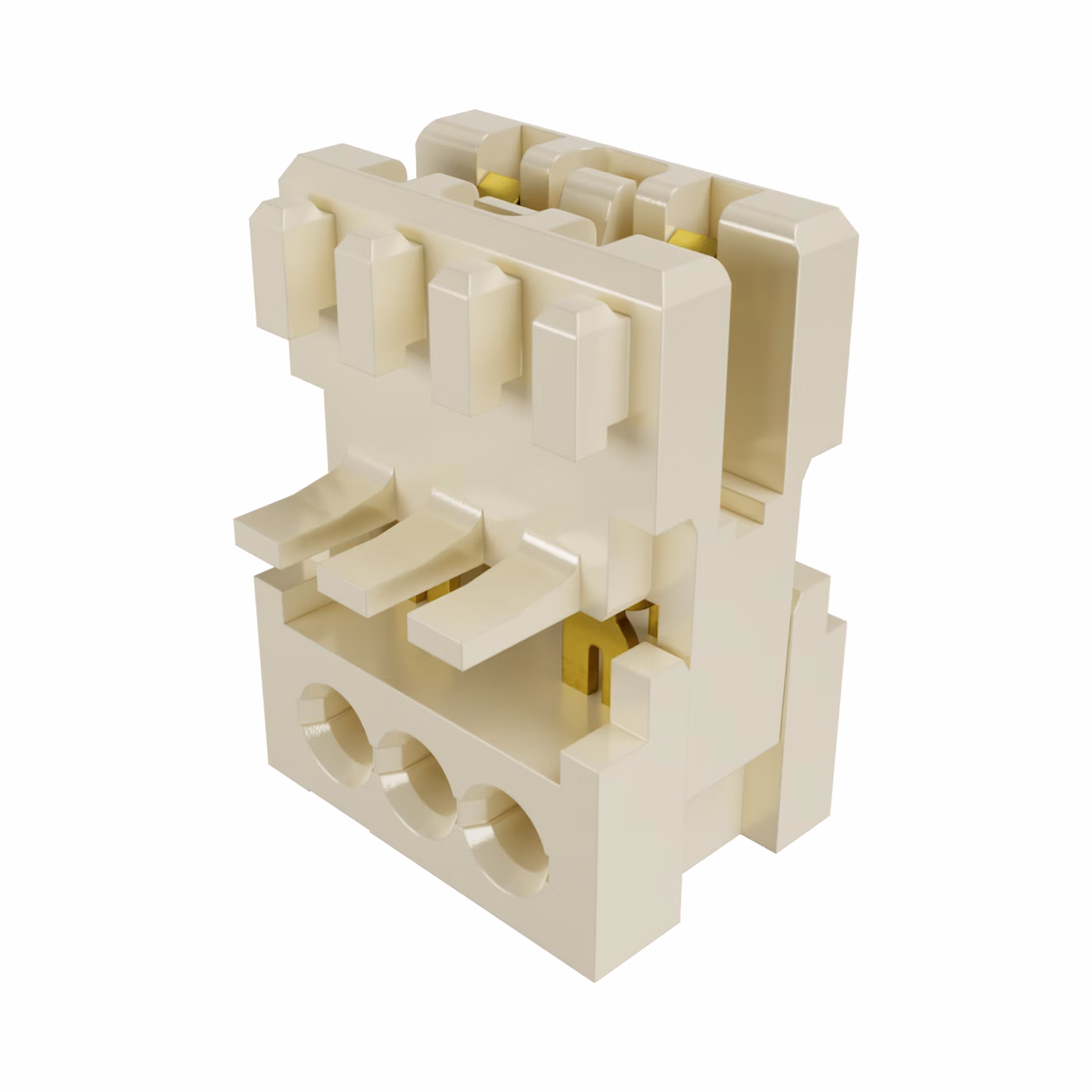 Appli-Mate RAST 2.5 Connector, 2.50mm Pitch, Female, 3 Circuits, No Position Keys Removed, Circuit 2 Voided, Latch at Circuit 2, Open Endwalls, Gold Plating for sale