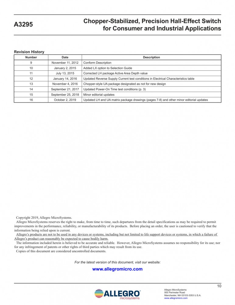 A3295KUA-T datasheet page 10