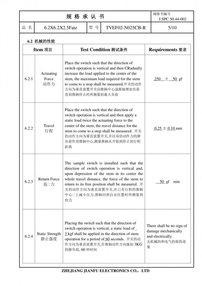 TVEF02-N025CB-R specification page 6