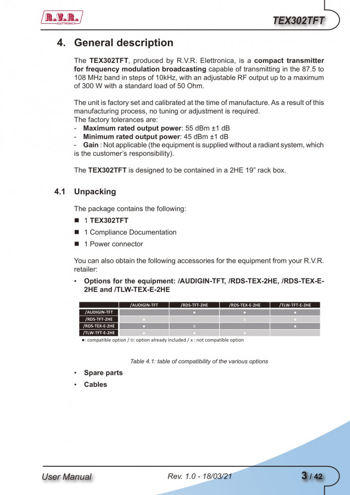 TEX302TFT user manual page 9