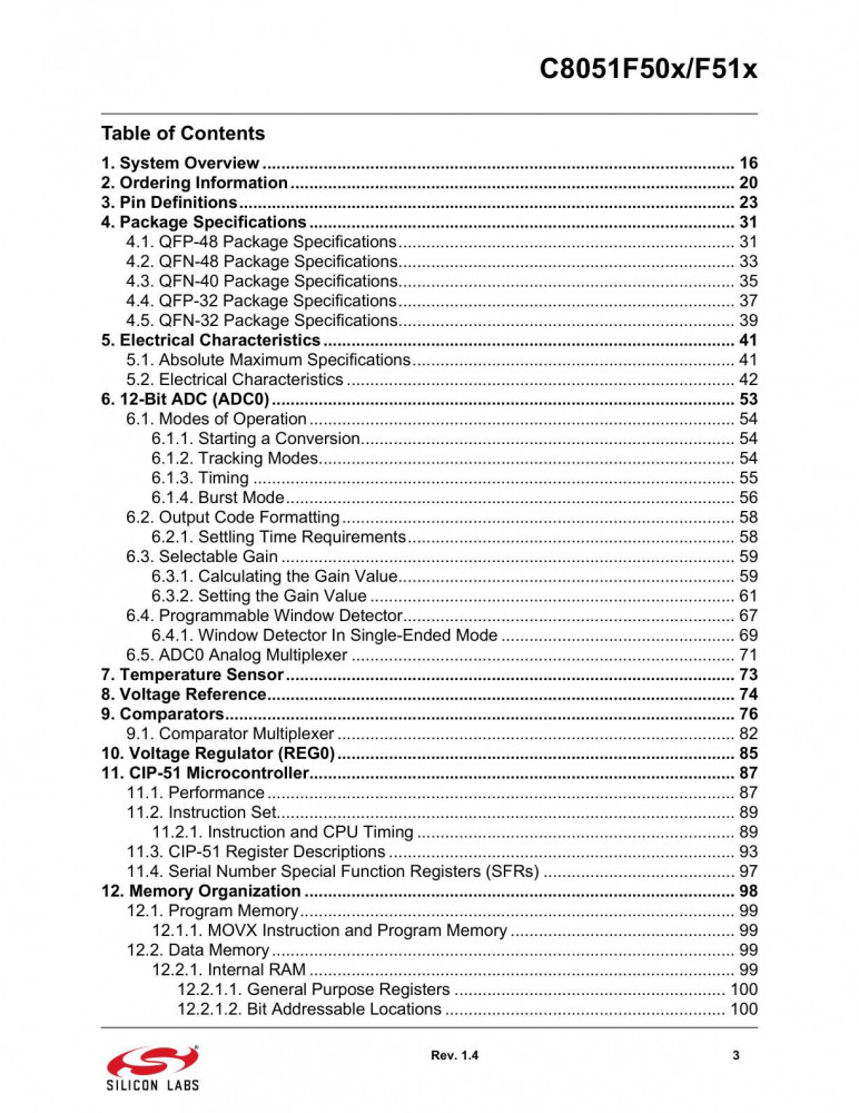 C8051F506-IQR datasheet page 3