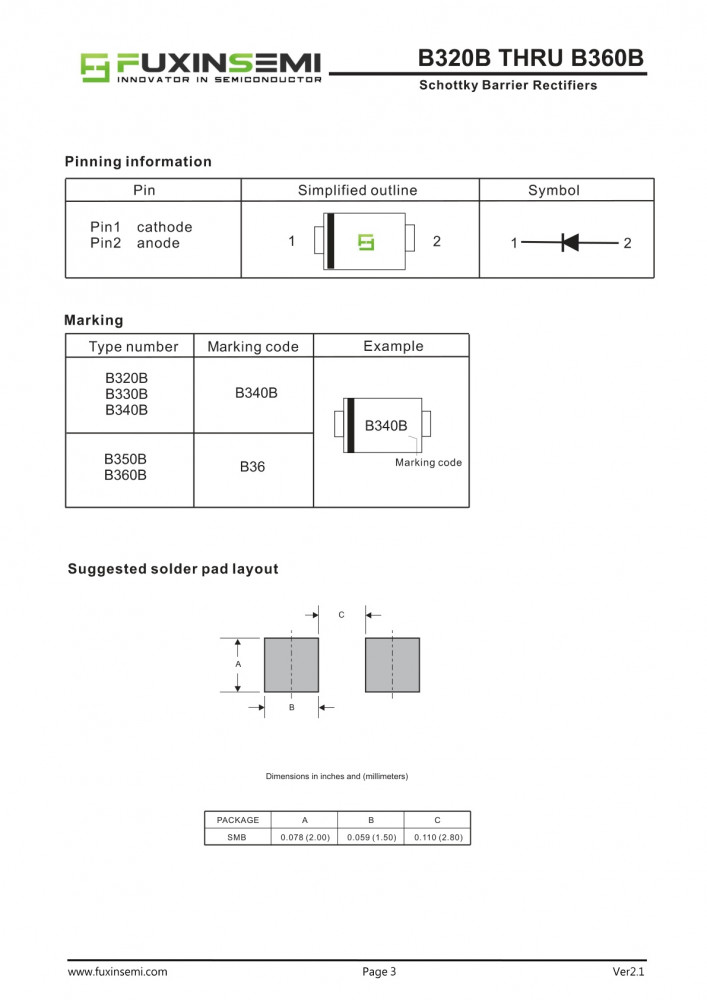 B360B datasheet page 3