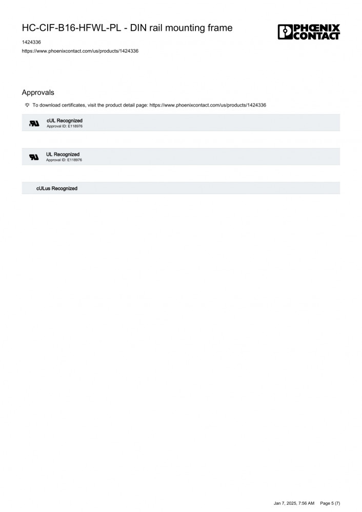 Phoenix Contact 1424336 product documentation page 5