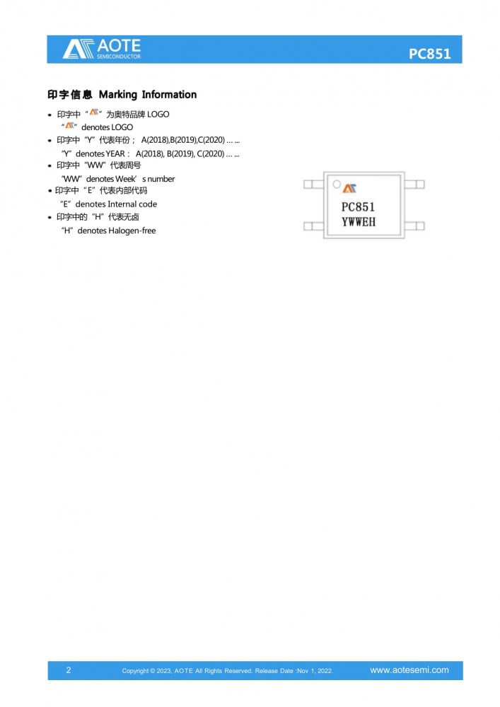 PC851 datasheet page 3