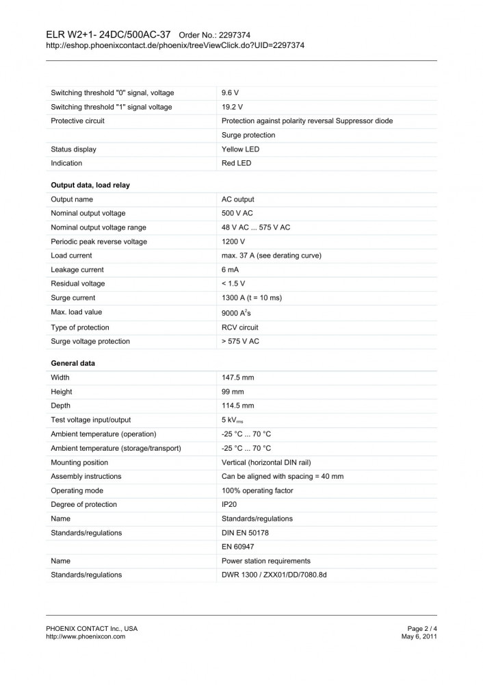 Phoenix Contact 2297374 technical document page 2