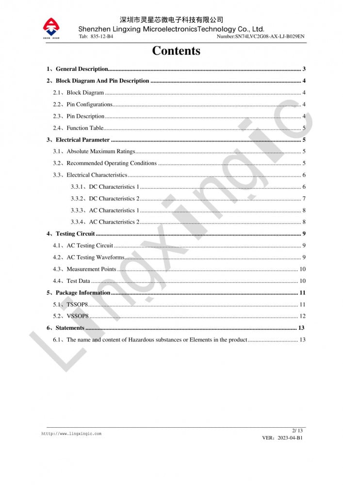 SN74LVC2G08 datasheet page 2