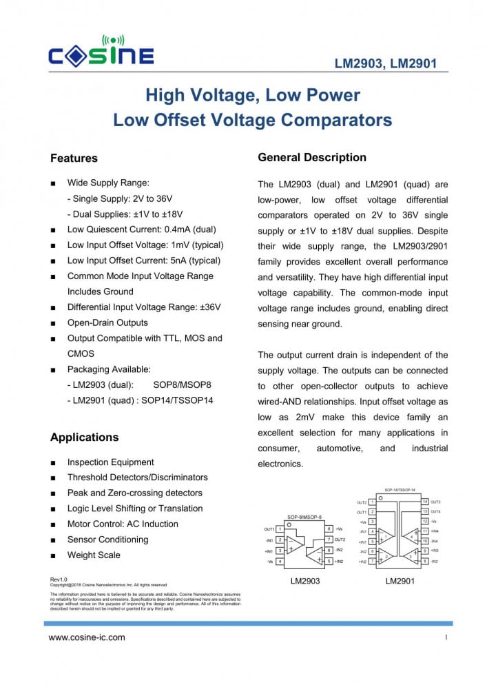 LM2901SR datasheet page 1