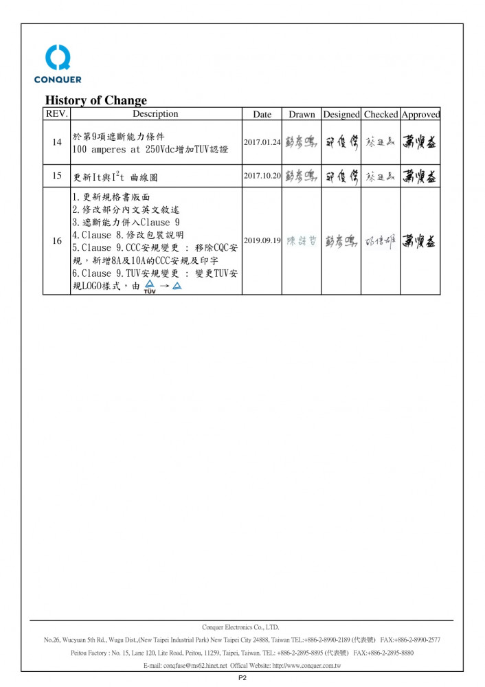 CONQUER MST datasheet page 3
