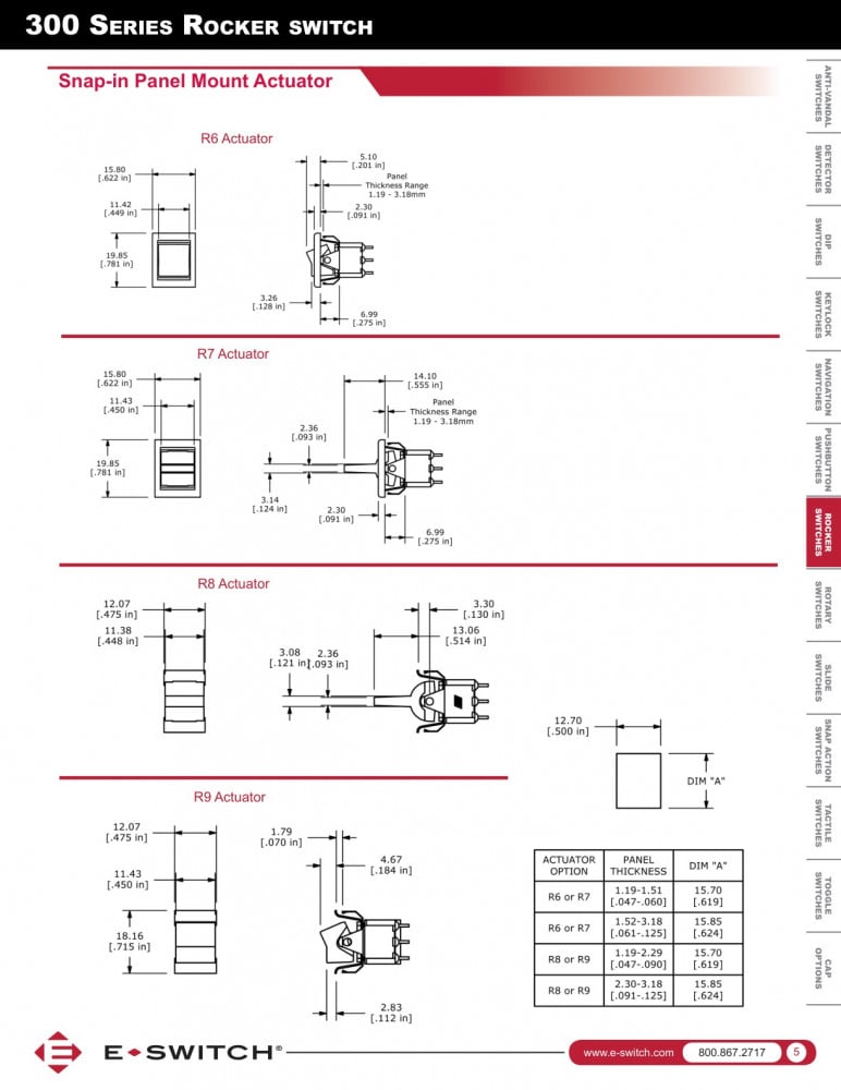 E-Switch 300 Series datasheet page 4