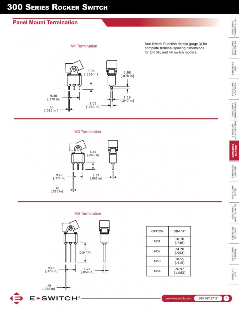 E-Switch 300 Series datasheet page 6