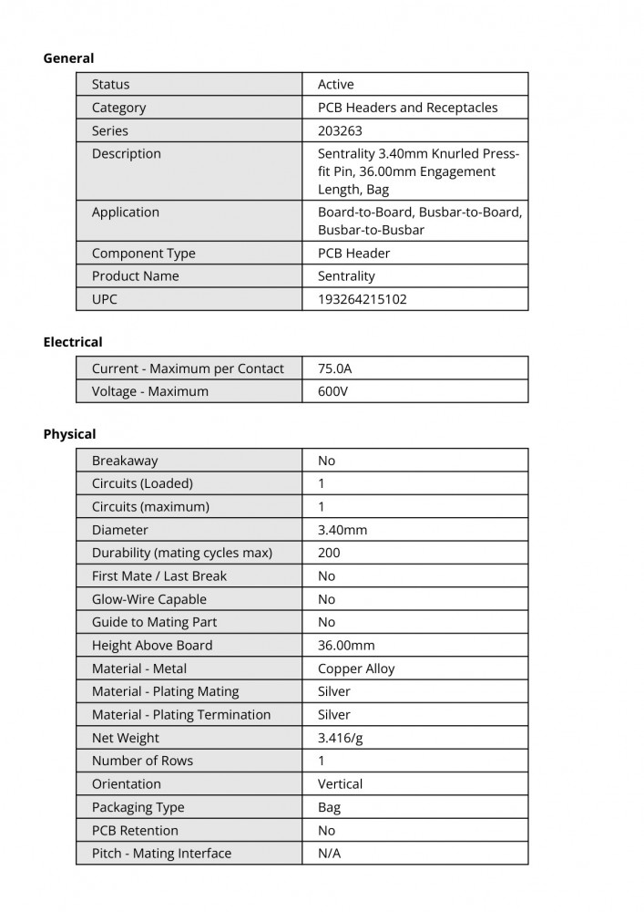Technical document image 2 for MOLEX 2032630334