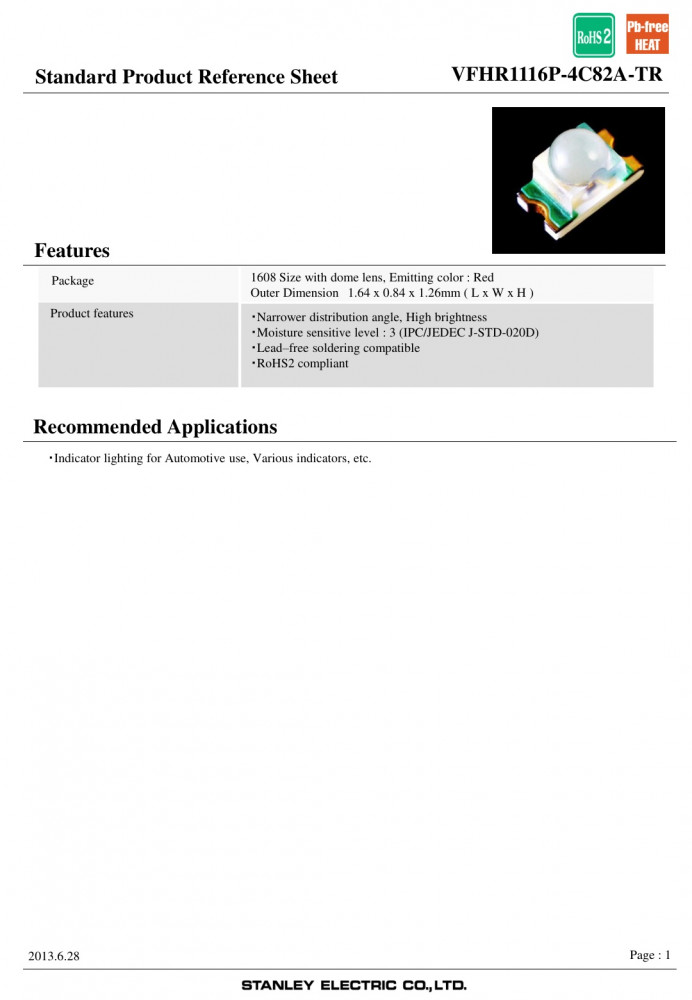 VFHR1116P-4C82A datasheet page 1