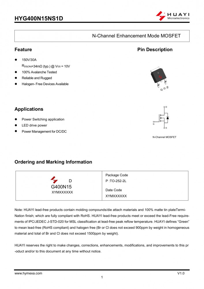 HYG400N15NS1D datasheet page 1