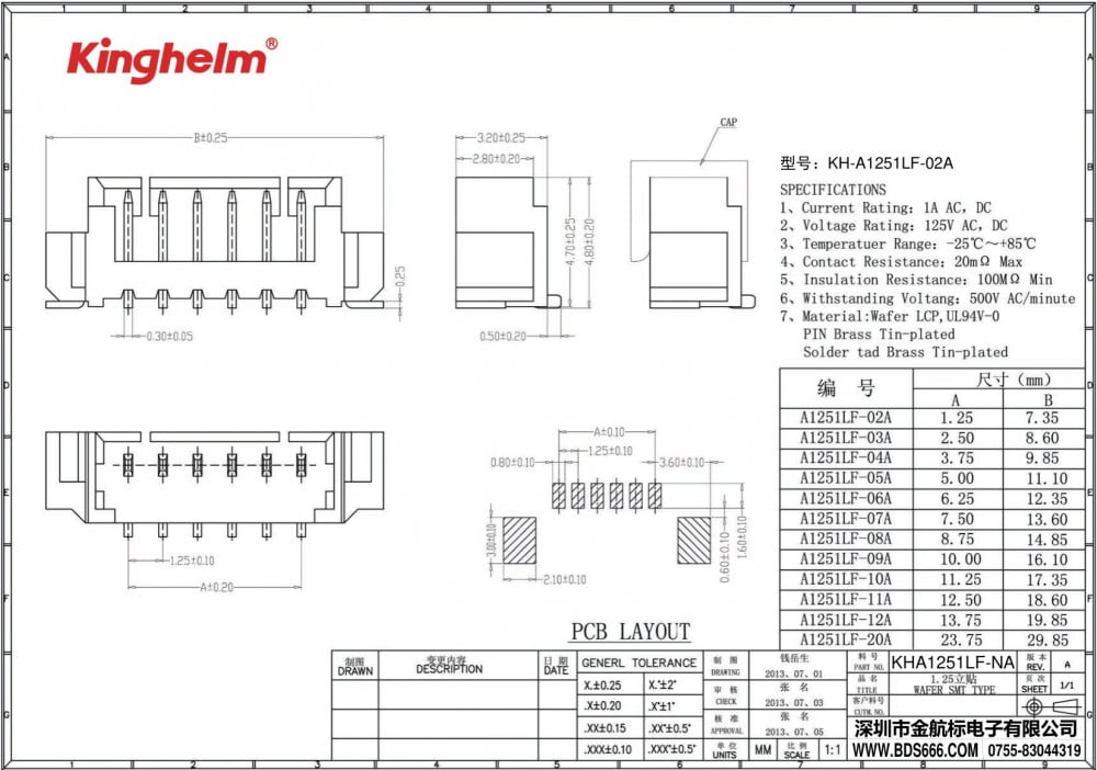 Kinghelm KH-A1251LF-02A technical document preview