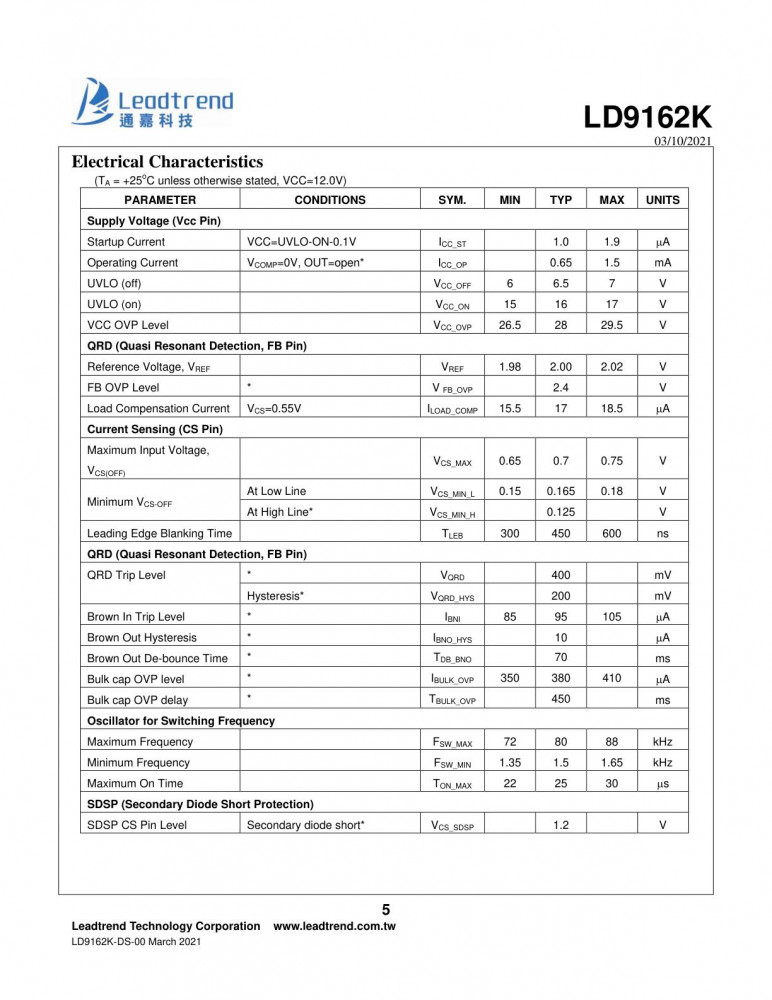 LD9162K datasheet page 5
