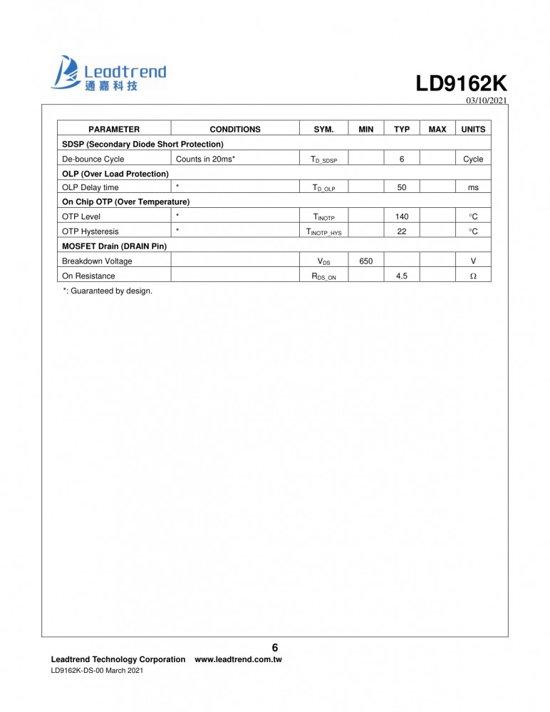 LD9162K datasheet page 6