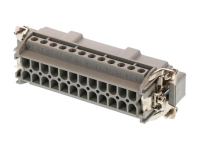 Heavy-Duty Crimp Contact Insert, Female, 24-Pole, 16A, Numbered 25-48, for Crimp Contacts, Size 24B «104x27»