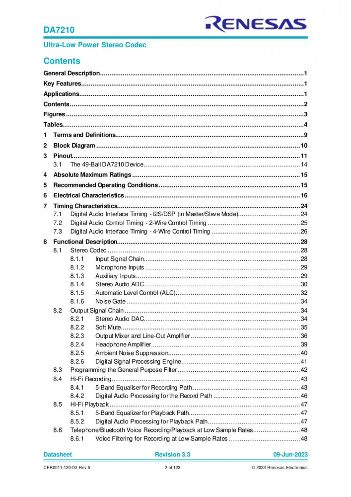 DA7210 datasheet page 2