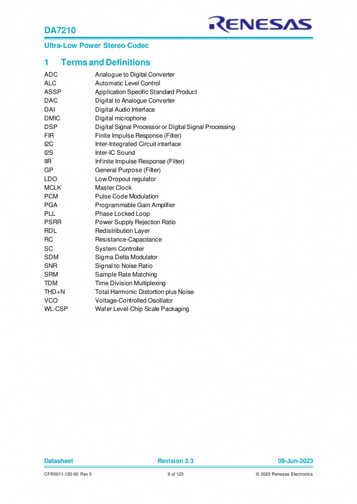 DA7210 datasheet page 9