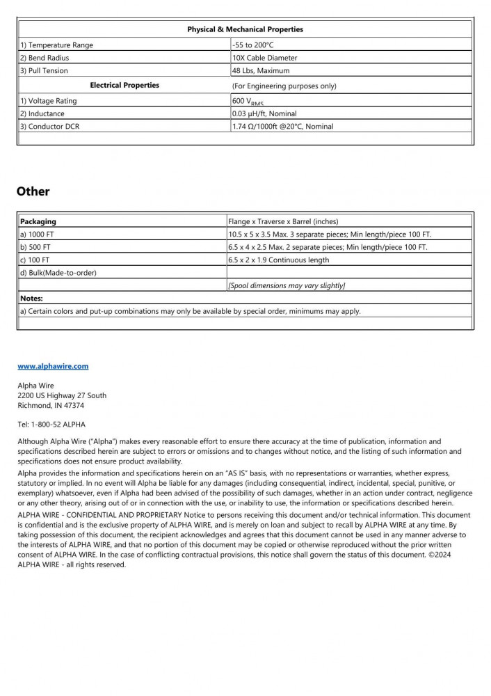 AT121925 technical specification page 2