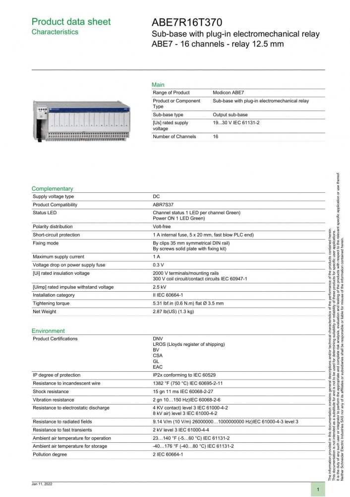 ABE7R16T370 technical document page 1