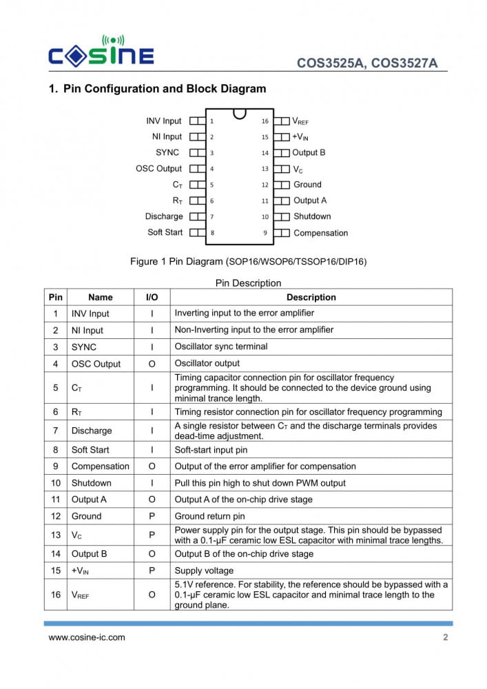 COS3525ADW datasheet page 2