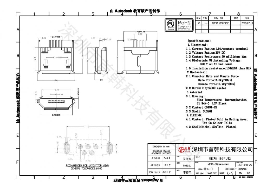 MICRO 180 degree JB2 technical document page 1