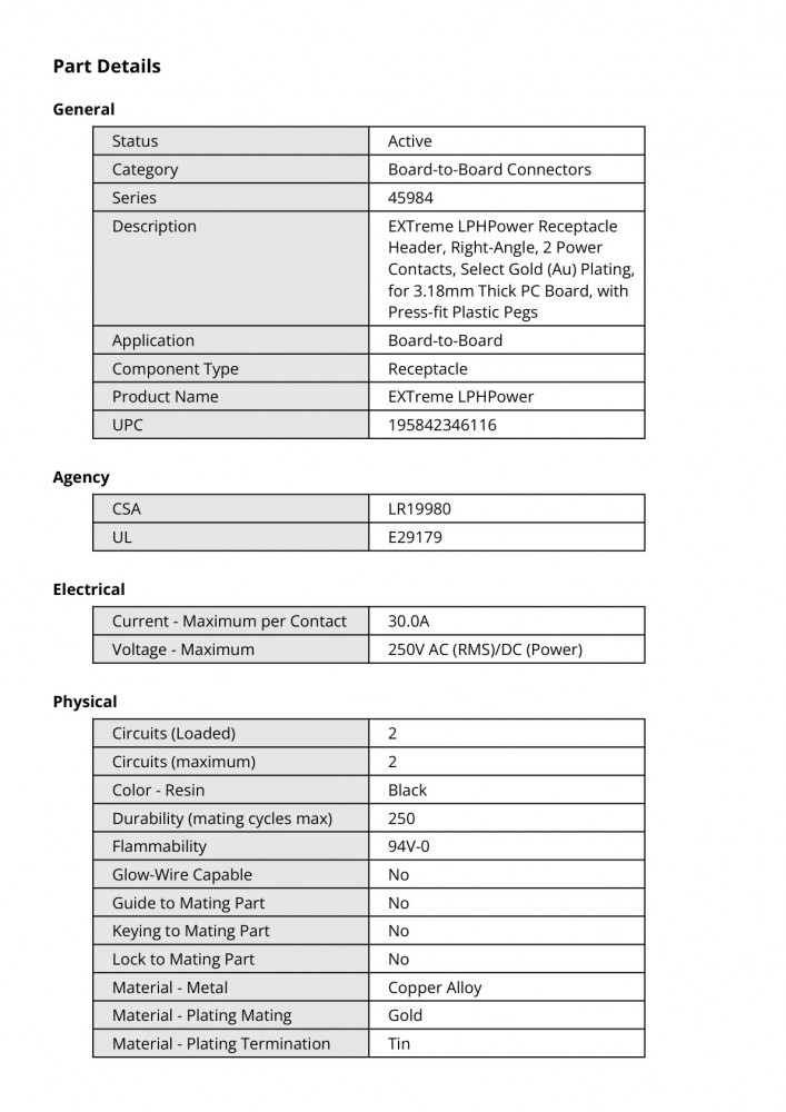 MOLEX 459842913 product document preview, page 2