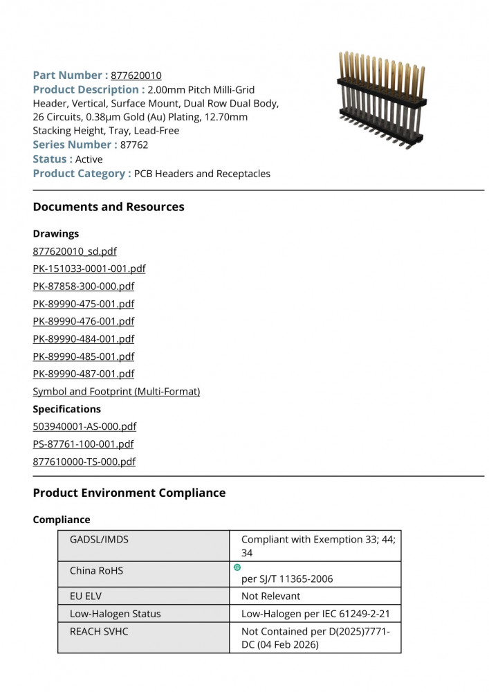 877620010 technical document page 1
