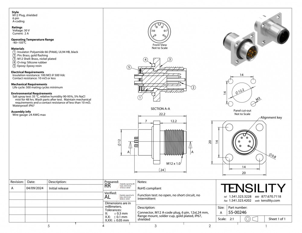 Tensility International 55-00246 product drawing