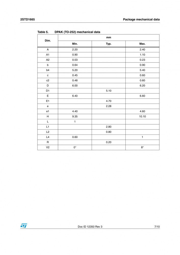 2STD1665T4 datasheet page 7
