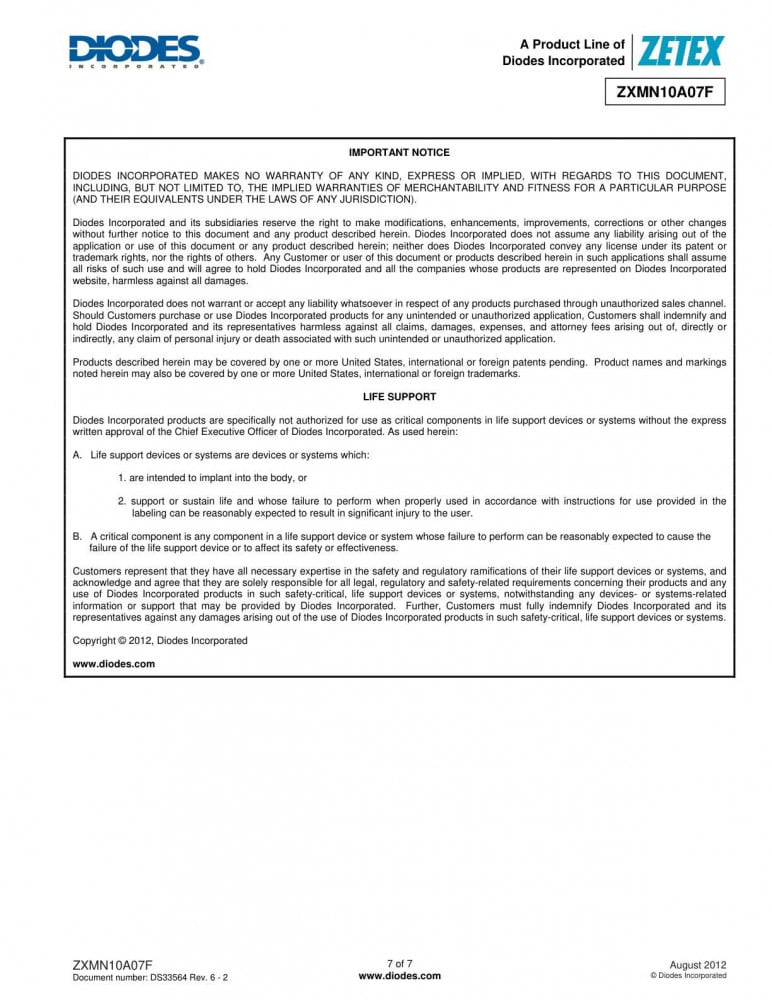 ZXMN10A07FTA datasheet page 7