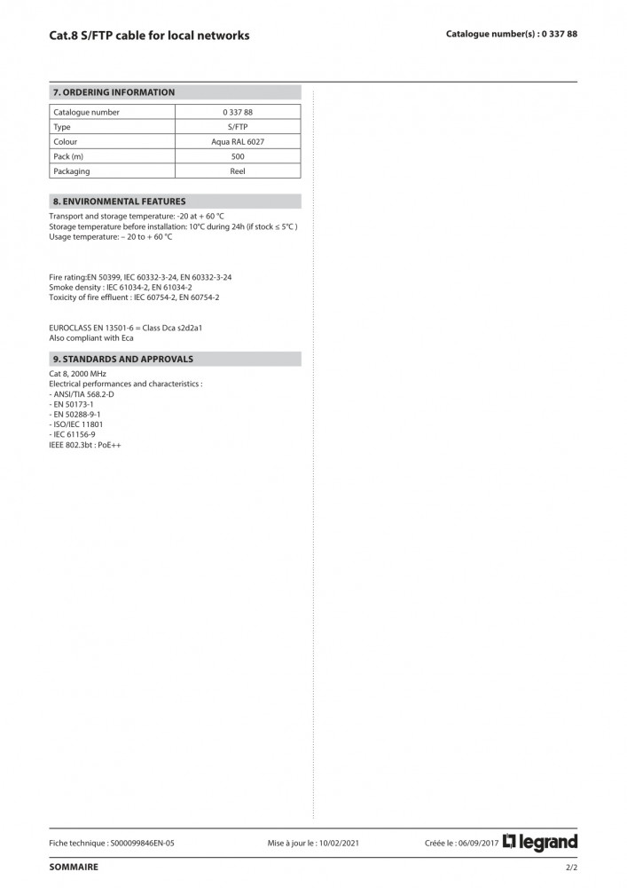 Legrand 033788 technical document, page 2