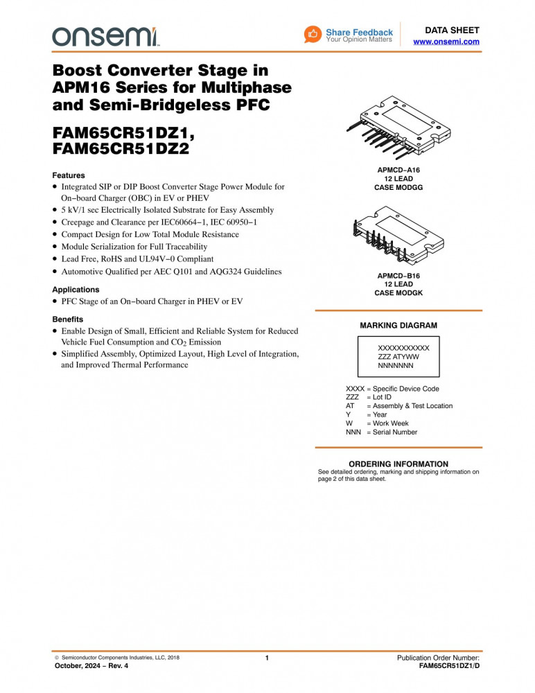 FAM65CR51DZ1 and FAM65CR51DZ2 datasheet page 1